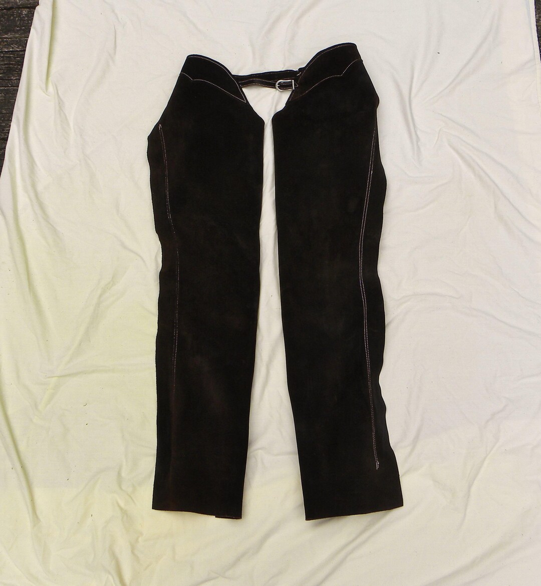 Vintage USA Suede Leather CHAPS Great for Daily Riding Equestrian WORN ...