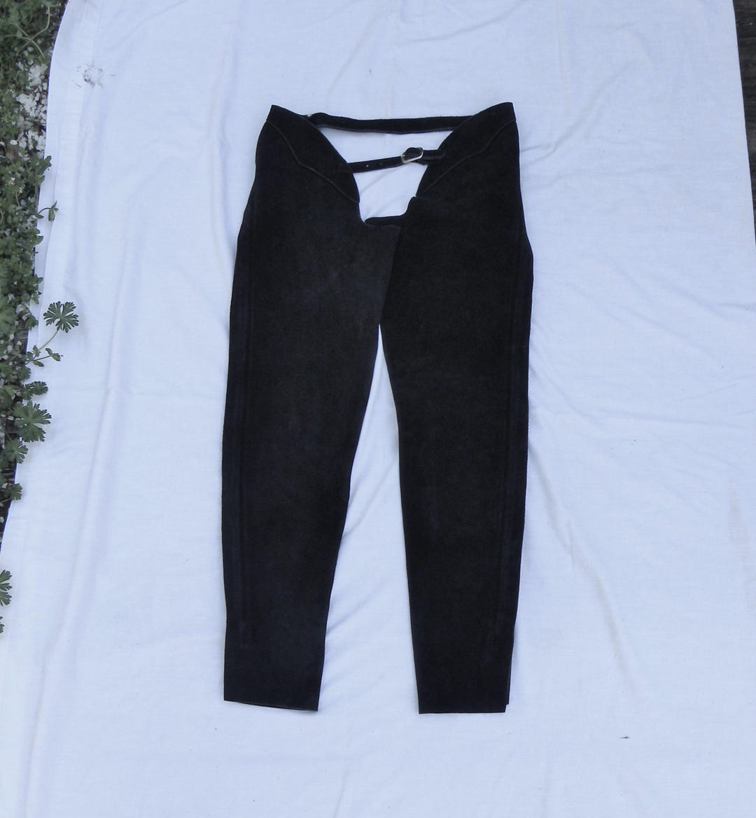 Vintage USA Barnstable Suede Leather CHAPS Black Riding Equestrian ...