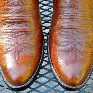 Vintage USA Justin All Leather Western Boots - Brown Bullhide Feet New ...
