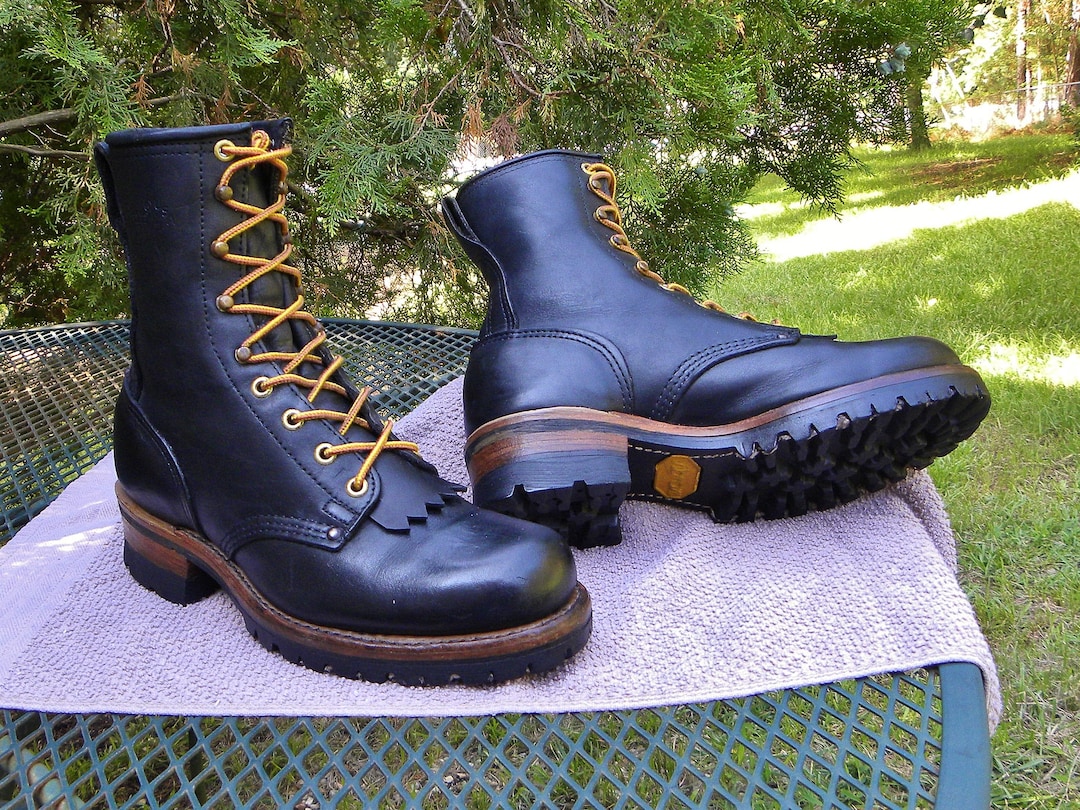 PD Tuff USA Leather LOGGER Western Boots Lace up Kilties Cowboy Ranch ...