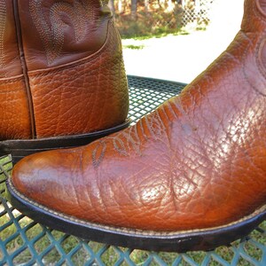 Vintage USA Justin All Leather Western Boots - Brown Bullhide Feet New ...