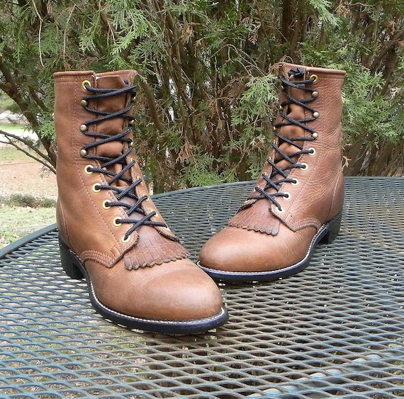 Vintage PD Tuff USA Apache Leather Paddock Boots UNIO… - Gem