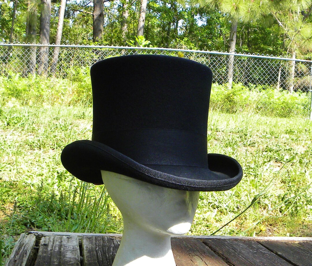 Vintage Dorfman Pacific Wool Felt TOP Hat- Hand Made USA Black Derby ...