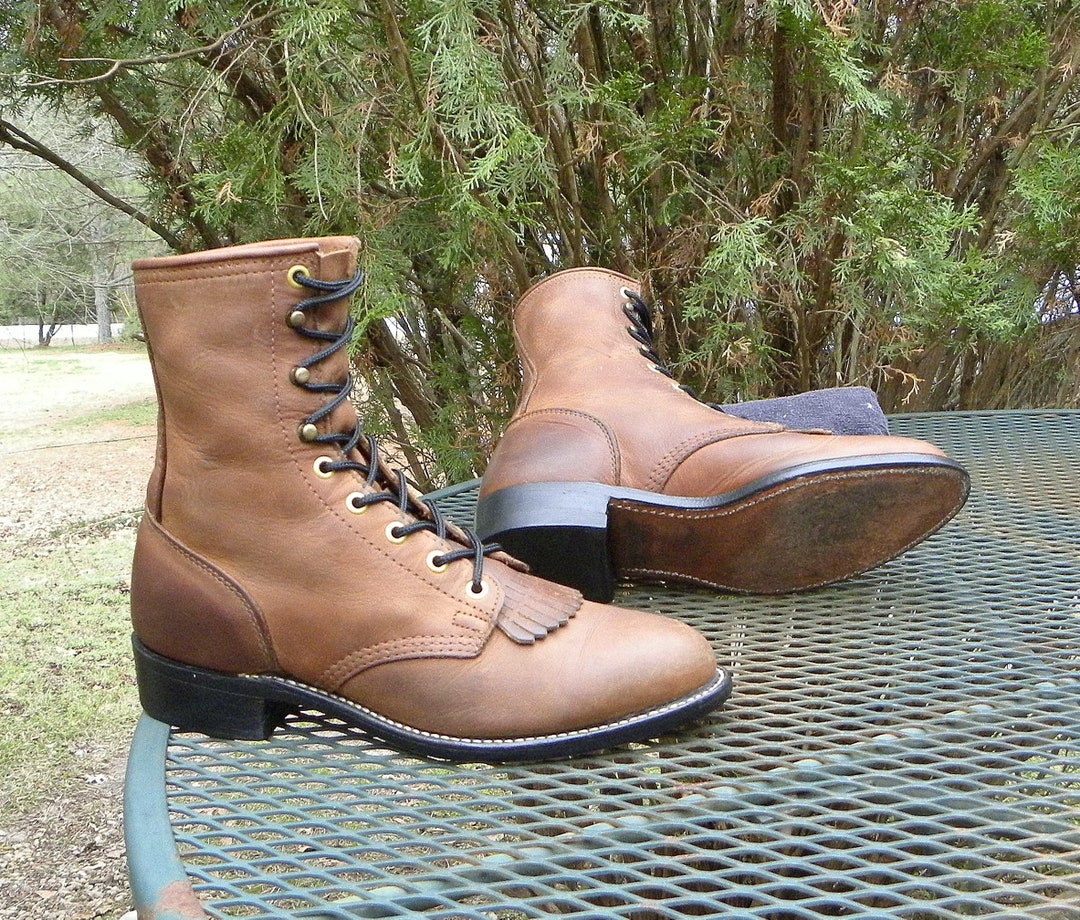 Vintage PD Tuff USA Apache Leather Paddock Boots UNION Made Brown ...