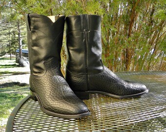 Black Justin Roper Boots - Etsy
