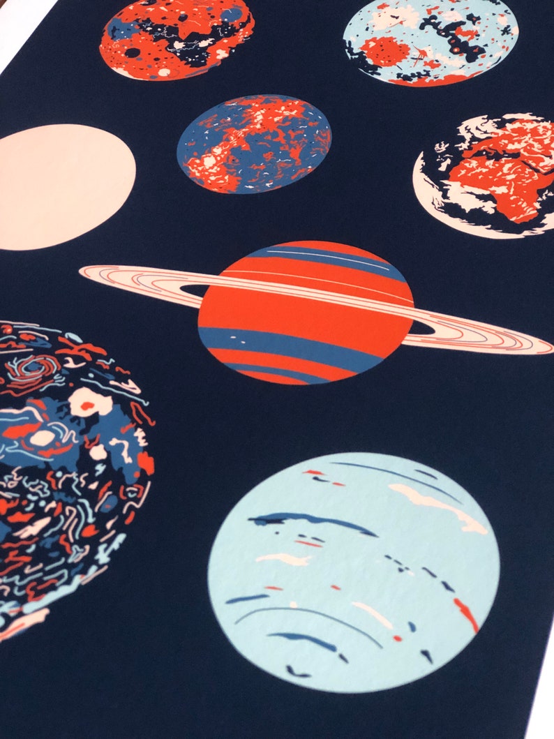 Space Print / Unframed Wall Art / Astronomy Planets / Illustrated ...