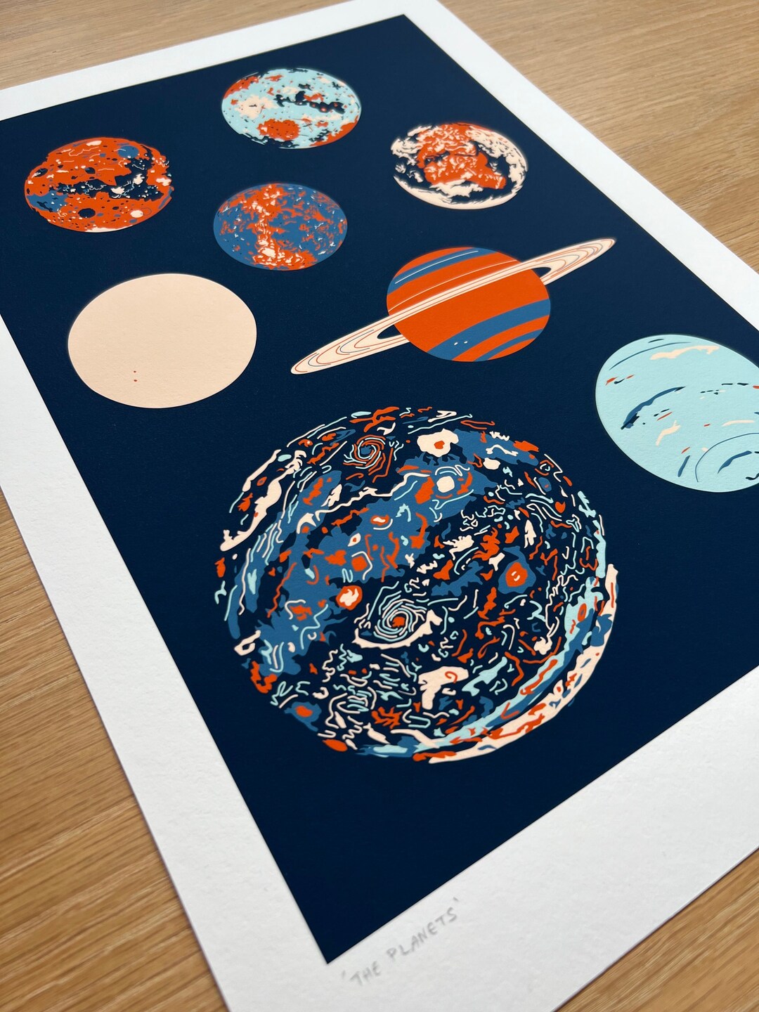 Space Print / Unframed Wall Art / Astronomy Planets / Illustrated ...