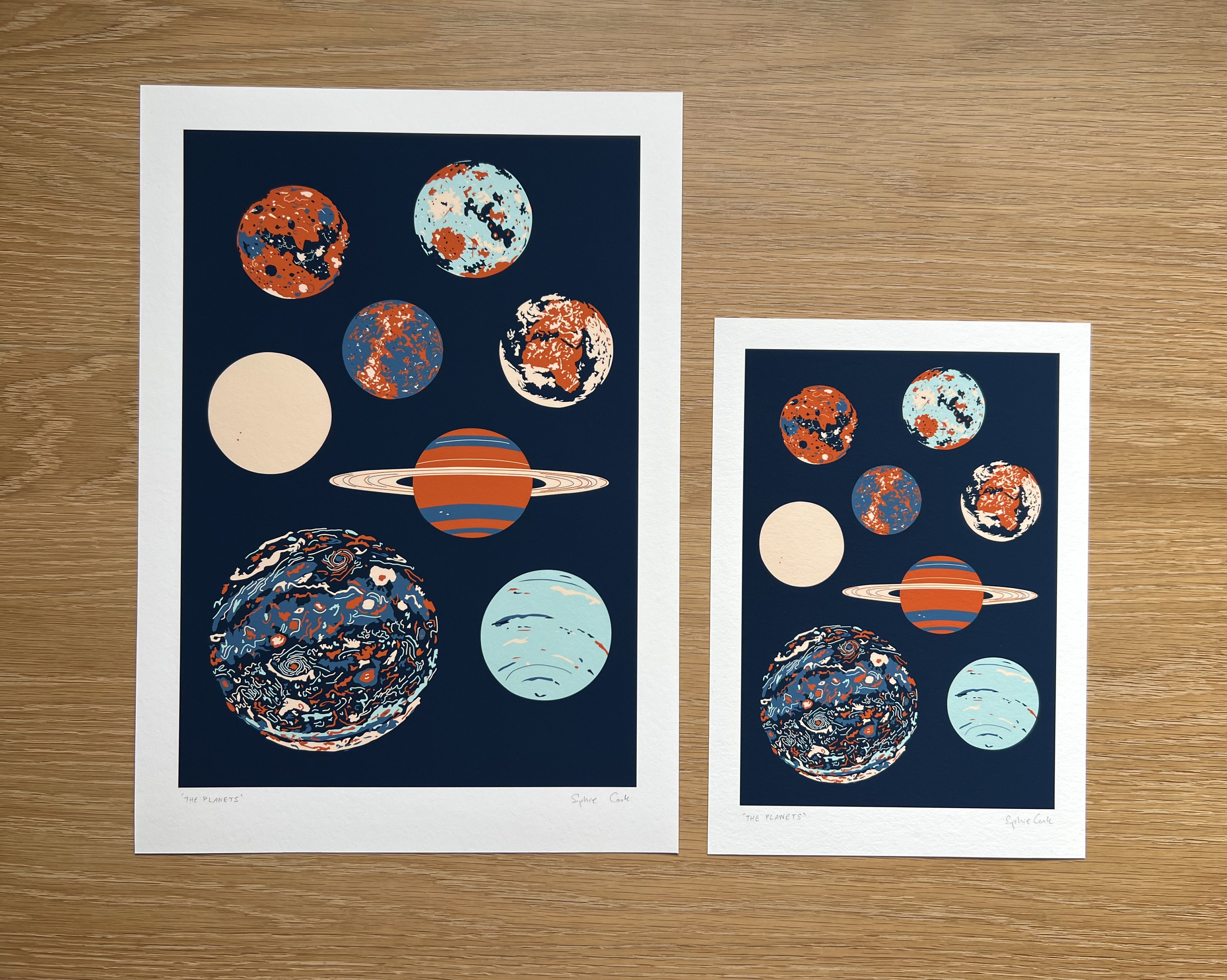 Space Print / Unframed Wall Art / Astronomy Planets / Illustrated ...