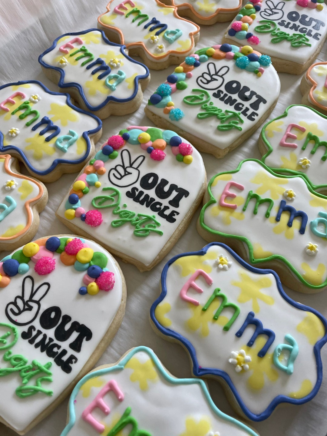 Peace Out Single Digits Theme Cookies - Etsy