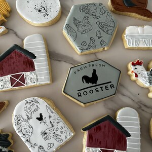 Chicken/rooster Themed Baby Shower/ Gender Reveal Cookies - Etsy