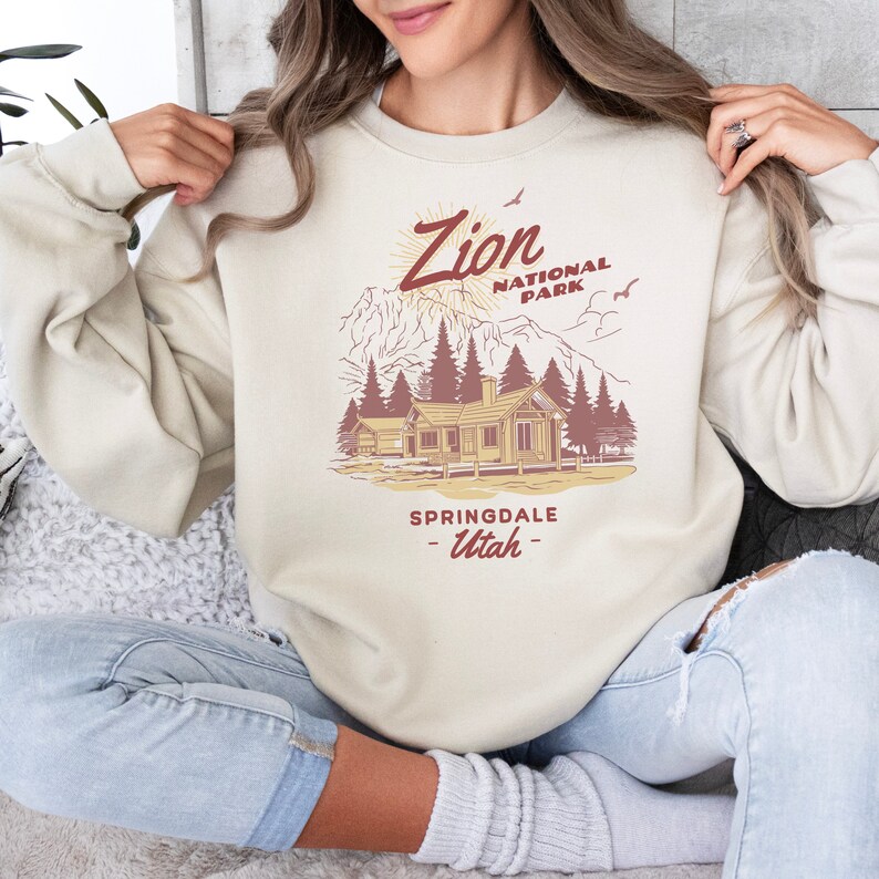Zion Sweatshirt, Zion National Park, Hiking Sweatshirt, Camping ...