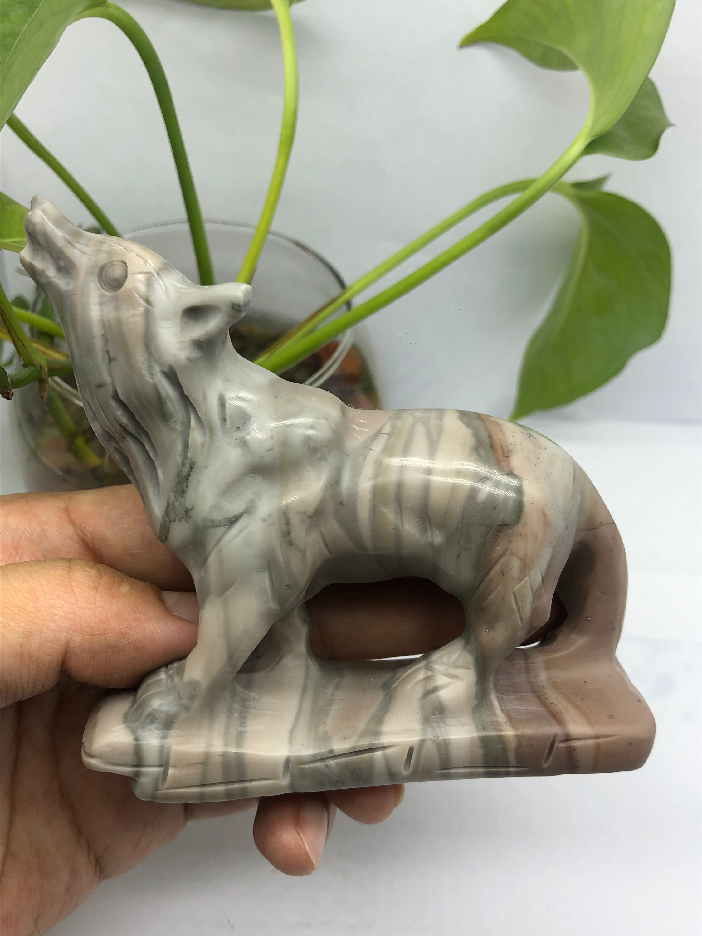 Wolf Crystal Carving Carved Crystal Statue Animal Gemstone | Etsy