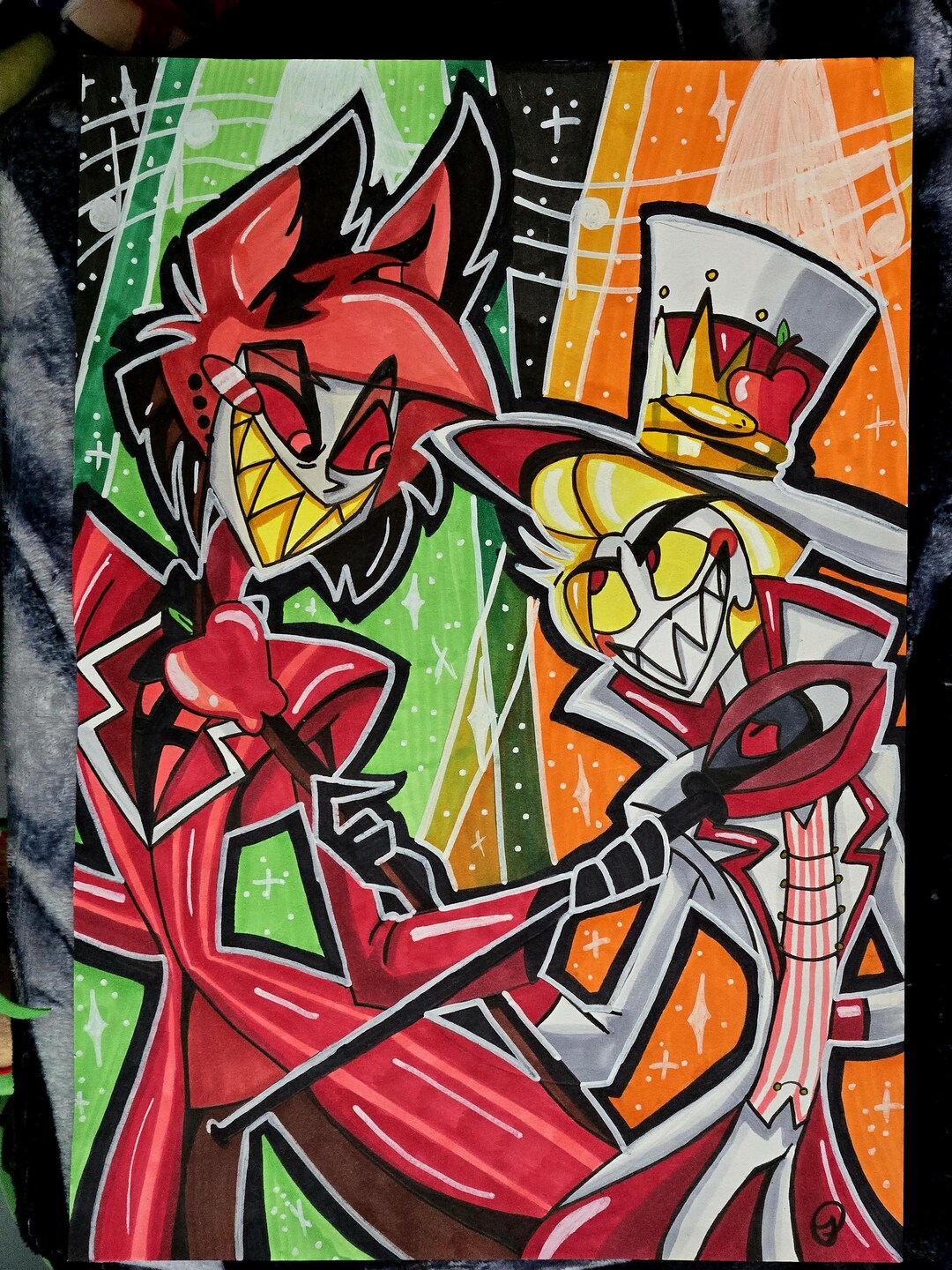 A3 Alastor and Lucifer Hand-drawn - Etsy