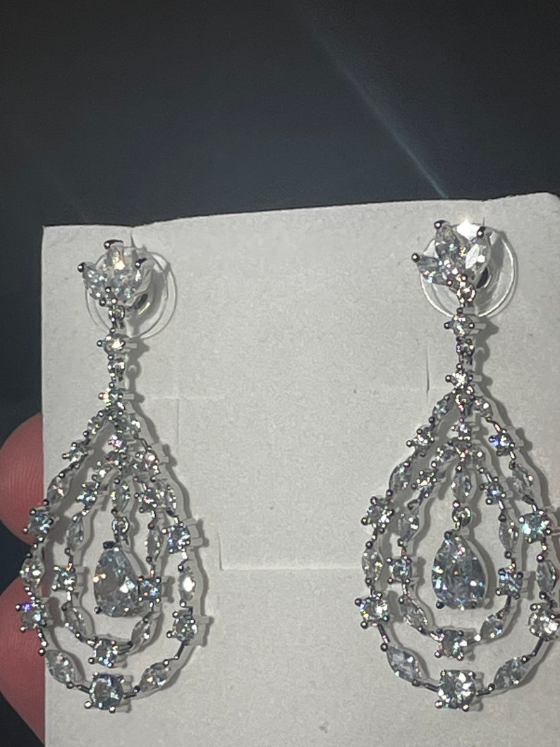Kate Middleton Diamond Sparkle Drop Dangle Earrings Excellent - Etsy