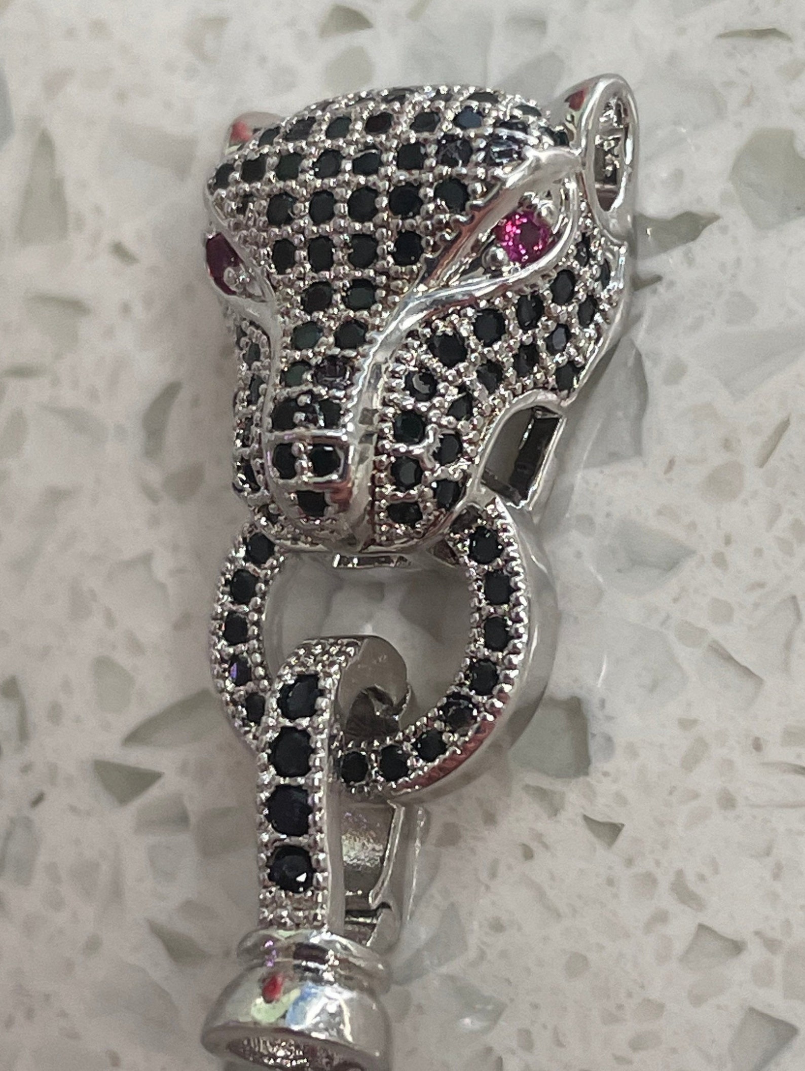 Jewel Encrusted Panther Head Pendant Ruby and Natural Onyx - Etsy