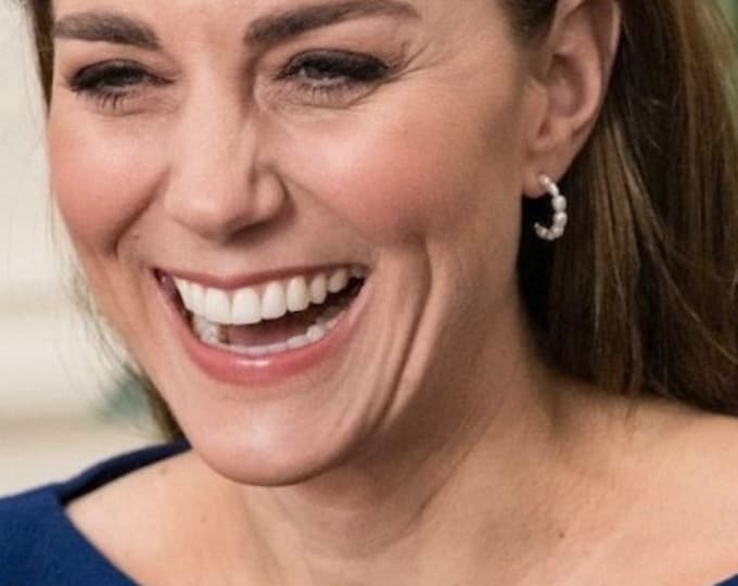 Kate Middleton Baroque Pearl Hoop Earrings. Genuine Natural Pearls. - Etsy
