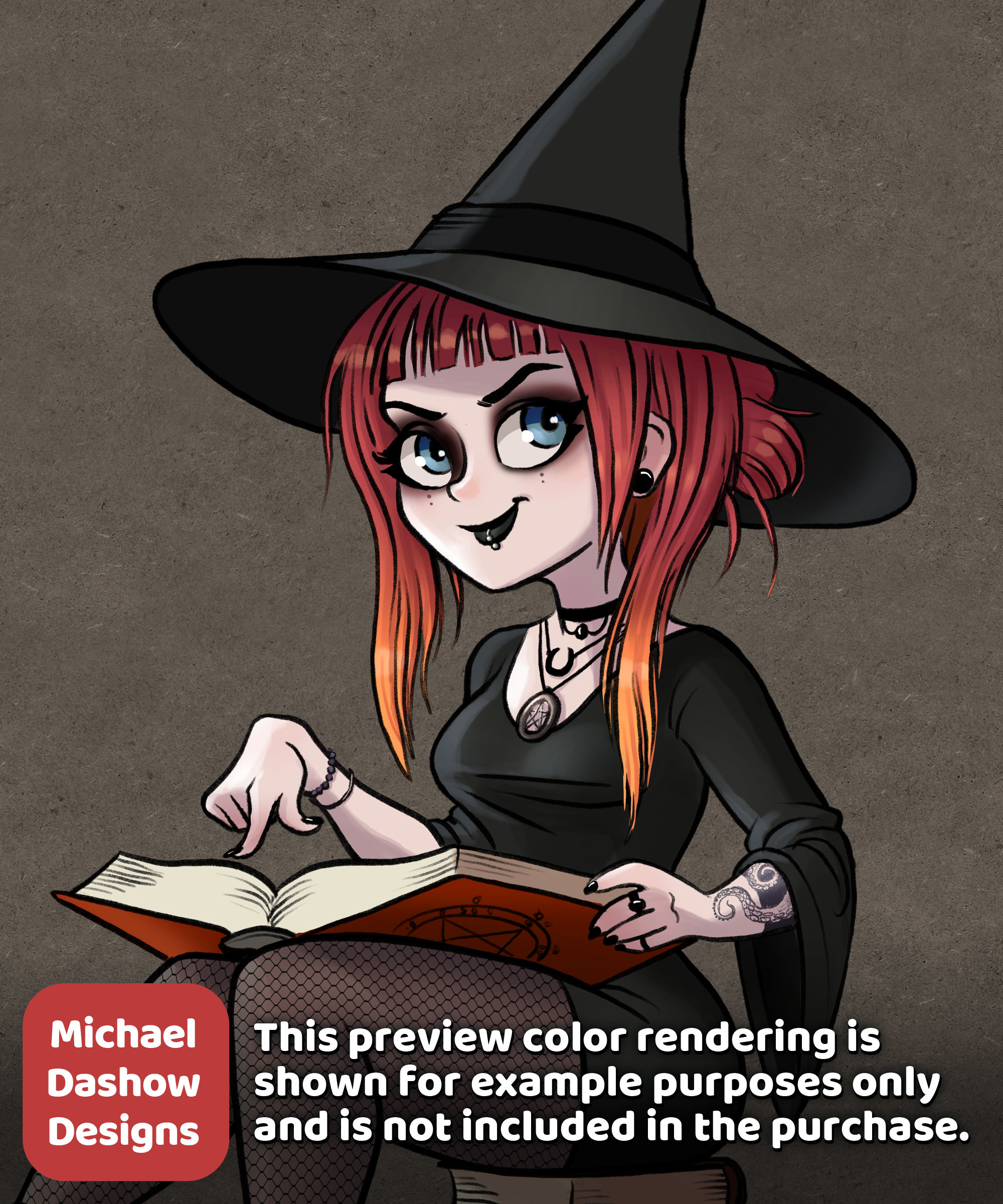 Ember the Witch Printable adult coloring page instant | Etsy