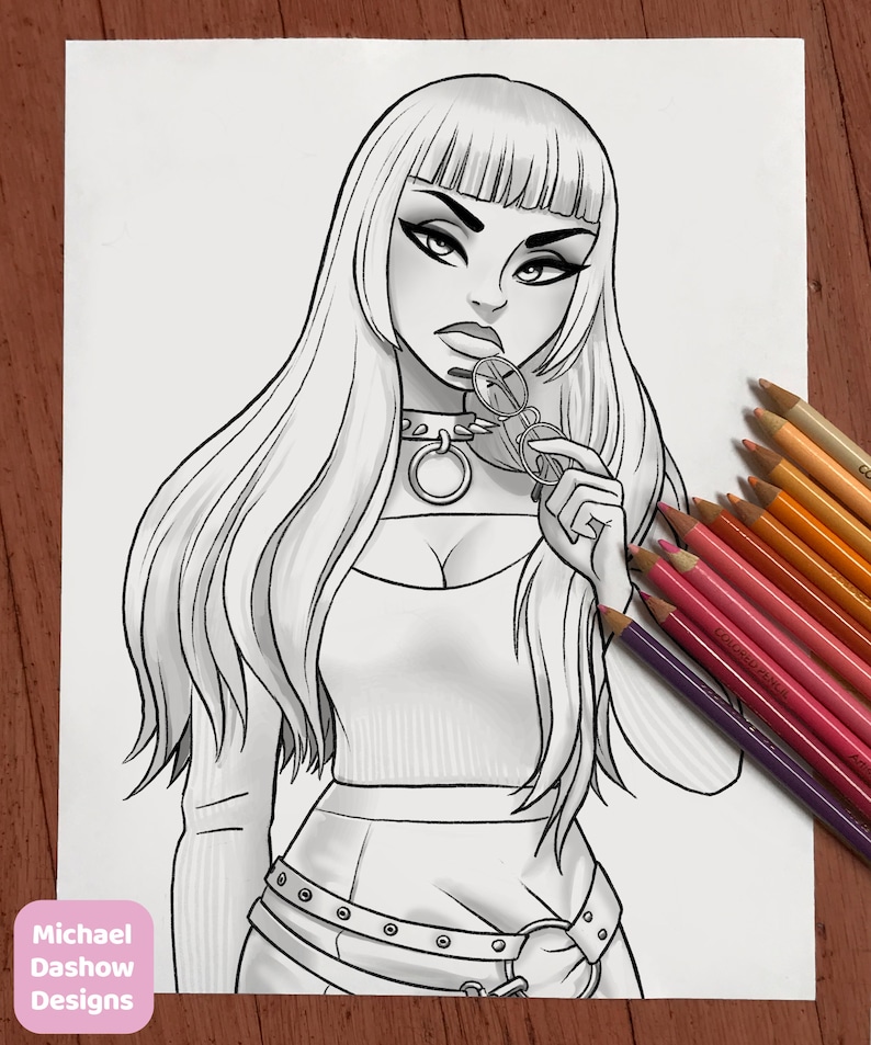 Serious Looks Printable Adult Coloring Page Instant - Etsy