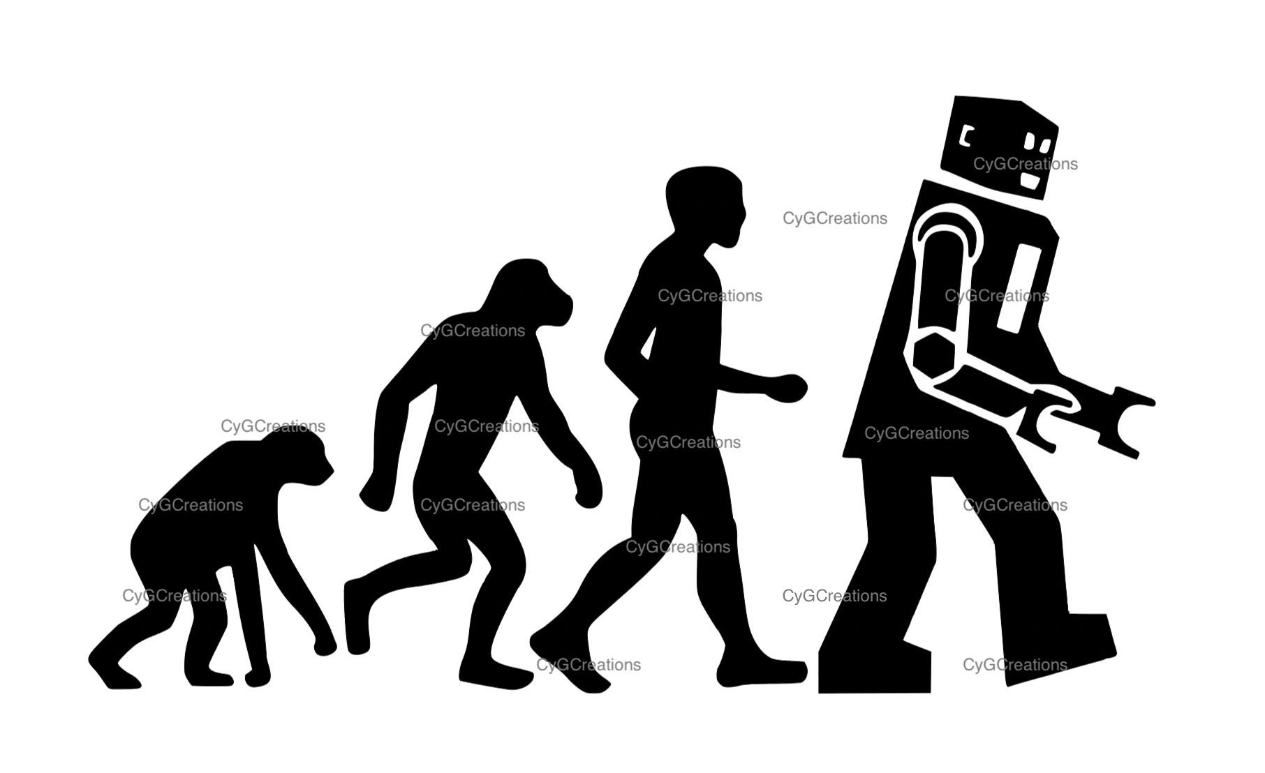 Man to Robot Evolution SVG - Etsy