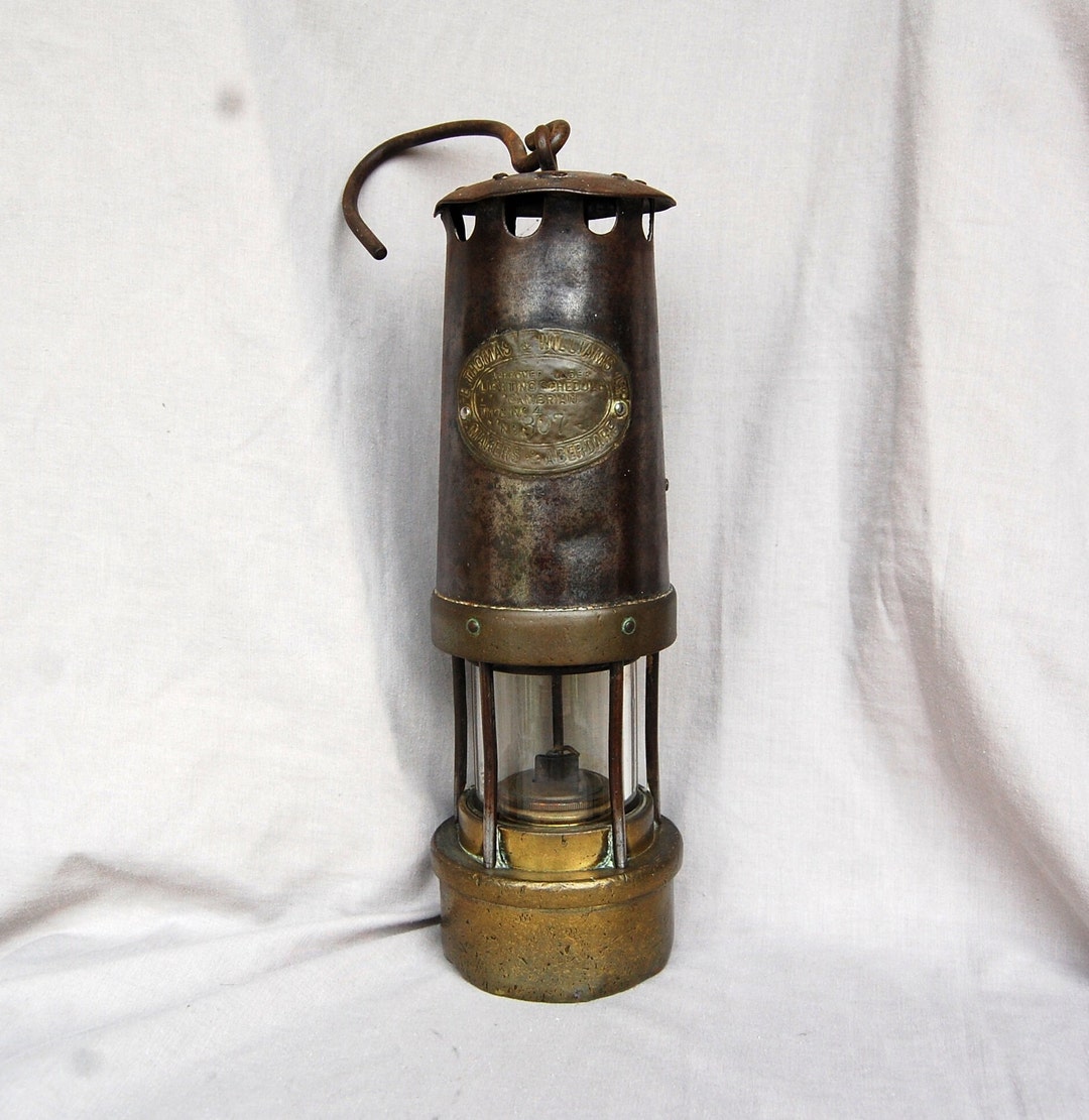 Vintage Thomas and Williams Miners Lamp, Brass Miners Lamp, Welsh ...
