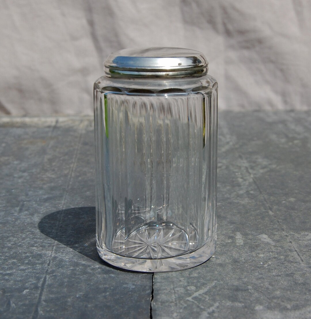 Vintage Vanity Toilet Jar With Silver Plated Lid - Etsy