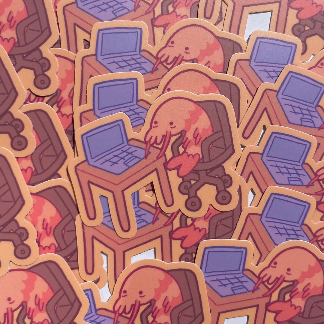 Shrimp Posture Sticker - Etsy