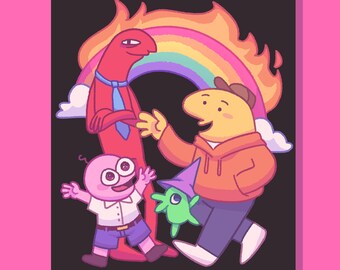 Shrimp Smiling Friends Cartoon Print Adult Swim - Etsy