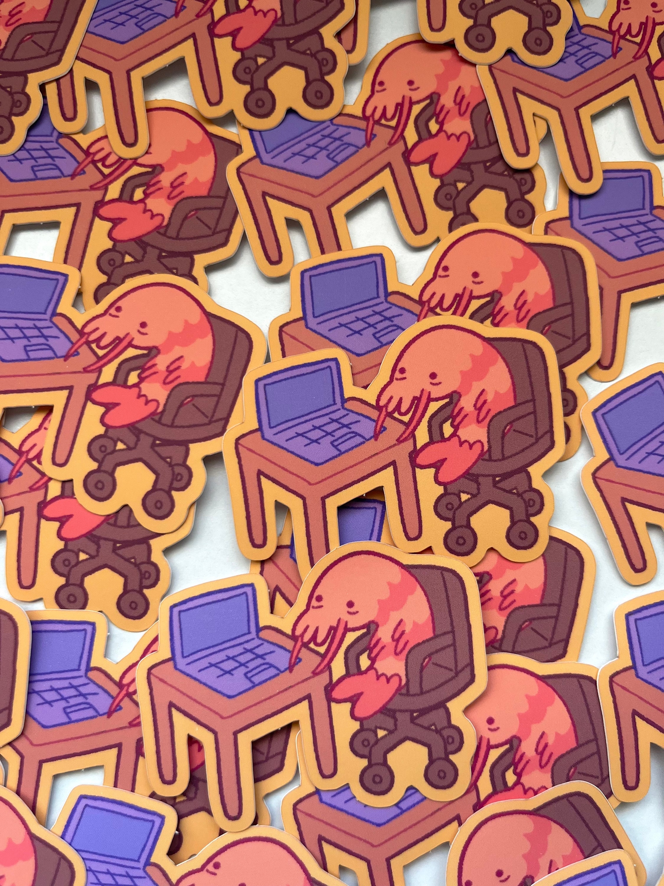 Shrimp Posture Sticker - Etsy Shrimp Posture Sticker - Etsy