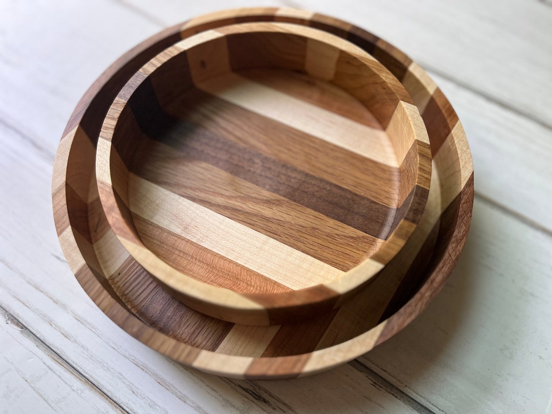 Handmade Wood Router Bowls, Serving Set, Minimalist Kitchen, Rustic ...