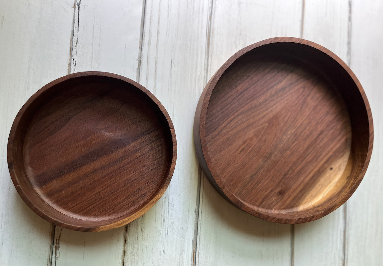 Handmade Wood Router Bowls, Serving Set, Walnut Bowls, Minimalist ...
