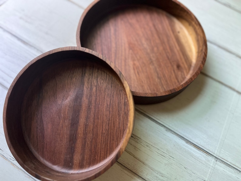 Handmade Wood Router Bowls, Serving Set, Walnut Bowls, Minimalist ...