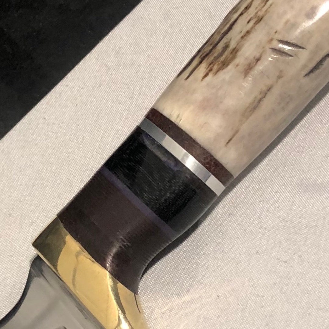 Aluminum Spacers, Hidden Tang, Knife Handles. Stacked Leather Handles ...