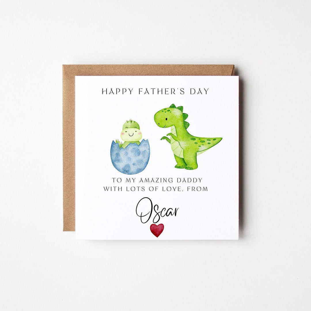 Personalised Father's Day Card, Dinosaur Father's Day Card ...