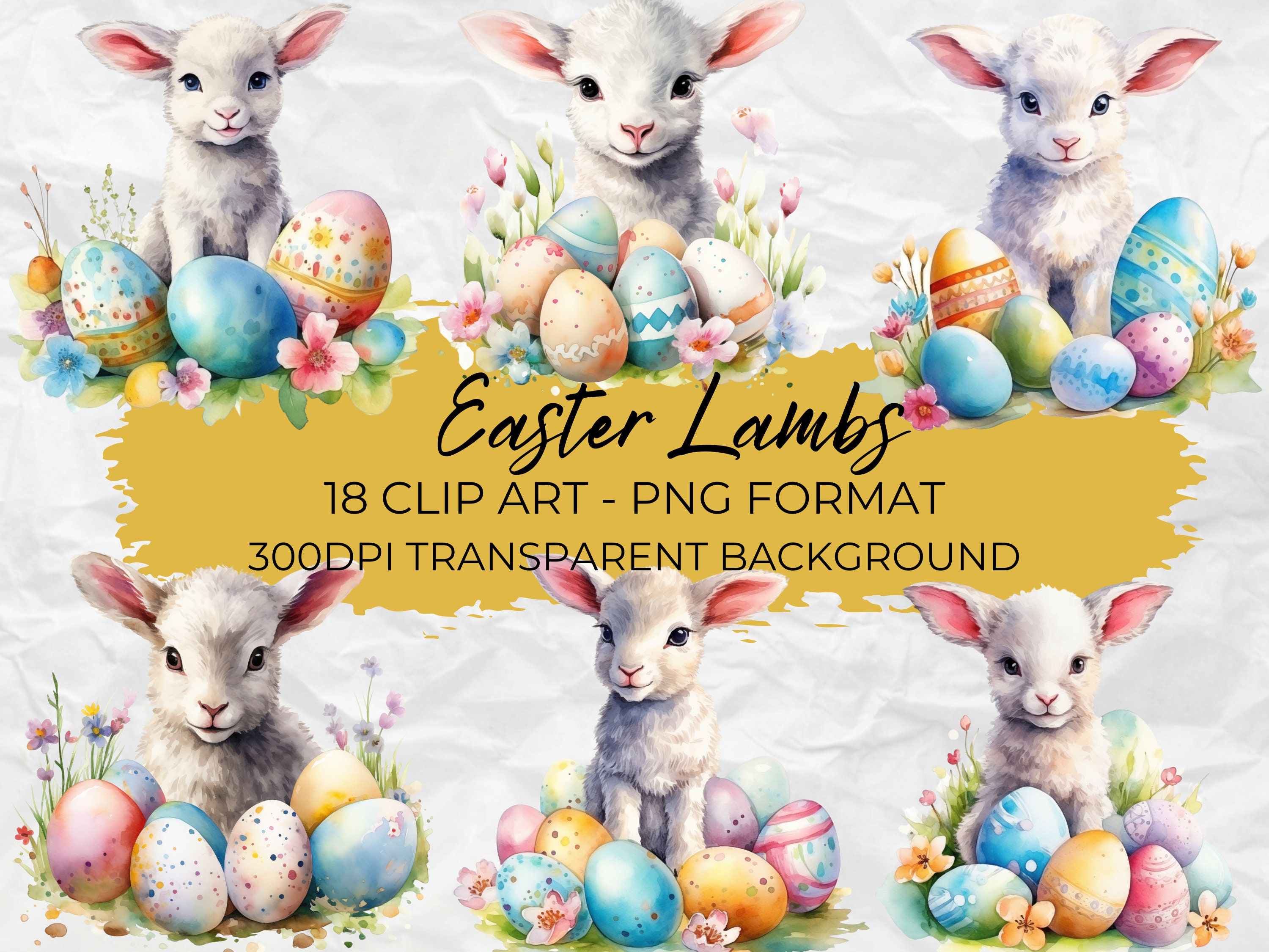 Lamb PNG Clip Art, Easter Lamb Clip Art, Easter Party Decor, Easter ...
