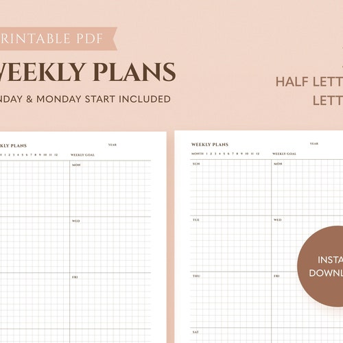 A5 Daily Planner Printable Day on One Page Undated Simple - Etsy