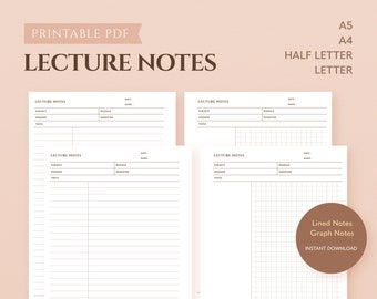 Printable Lecture Notes - Etsy