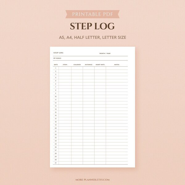 Walking Log Template - Etsy