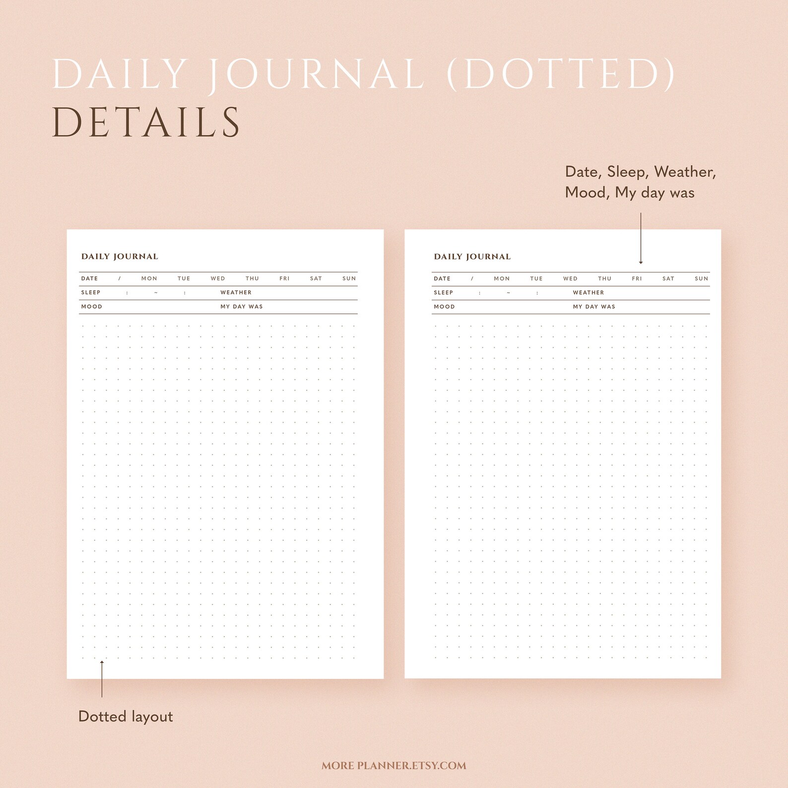 Printable Daily Journal Diary Pages Writing Blank Journal Template ...