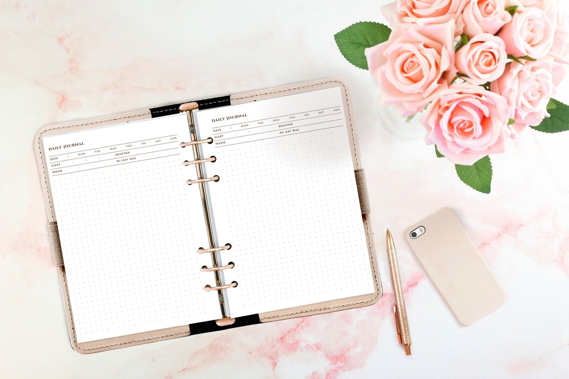 Printable Daily Journal Diary Pages Writing Blank Journal - Etsy
