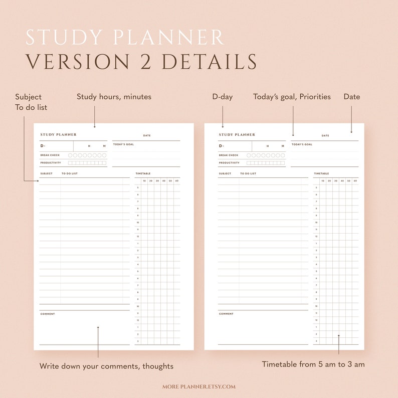 Printable Study Planner, Study Session Planner, Student Schedule Pdf ...