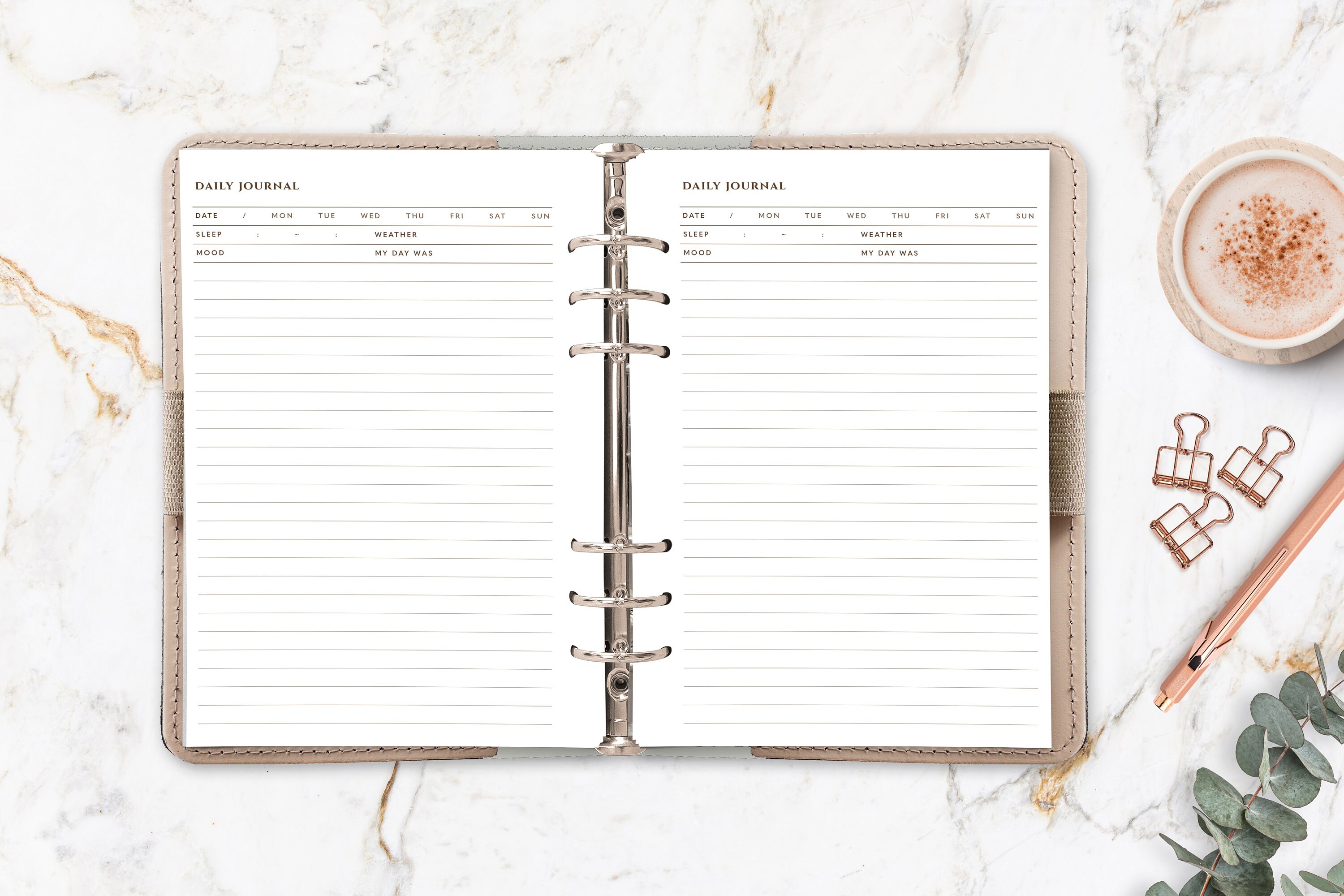 Printable Daily Journal Diary Pages Writing Blank Journal - Etsy UK
