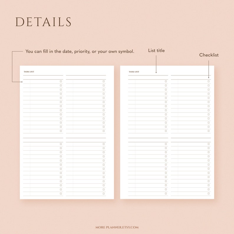 A5 Minimal Task List Printable Template Blank Checklist - Etsy Canada