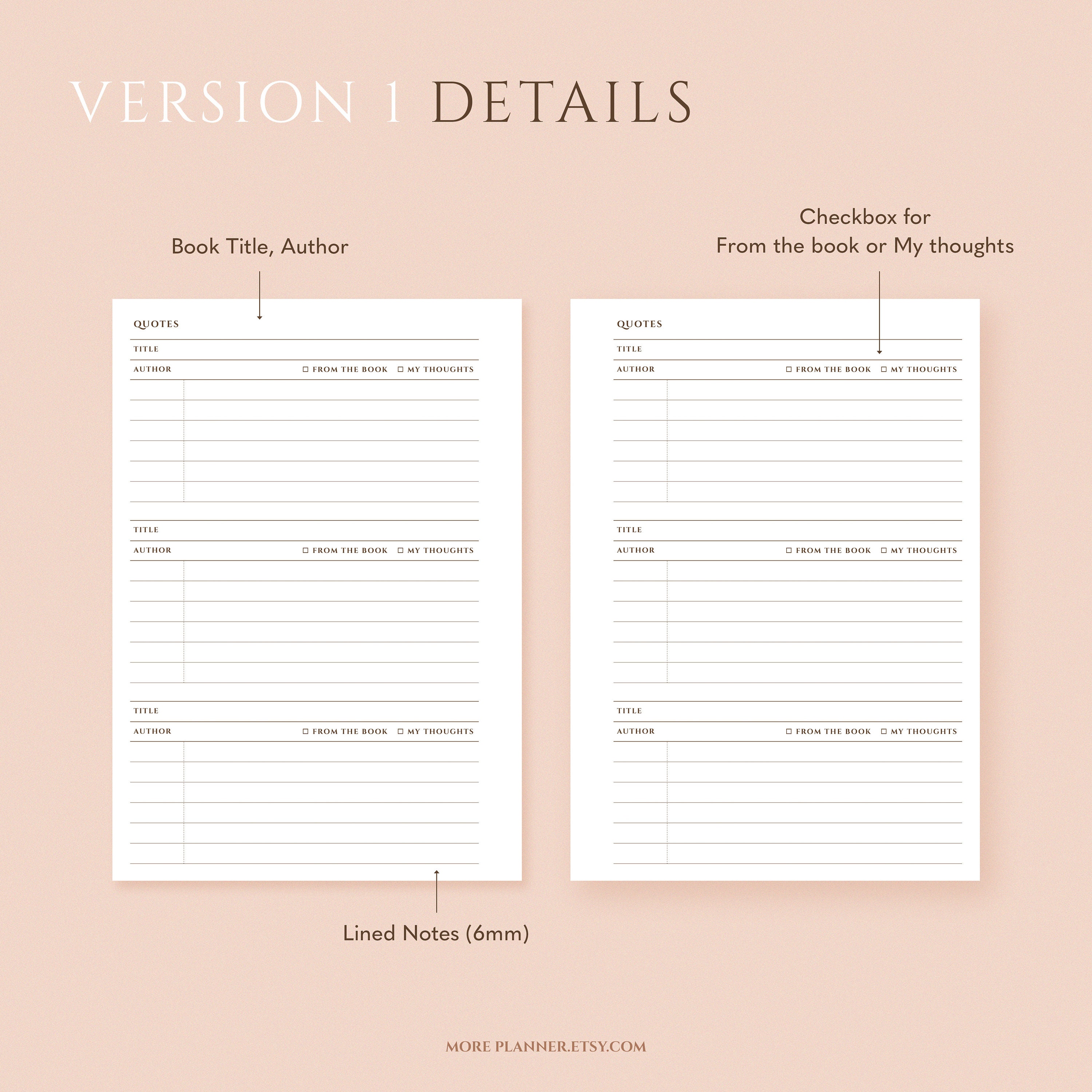 Personal Wide Quotes Journal Printable Template Favorite Quotes Tracker ...