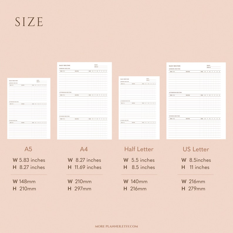 Minimal Daily Routine Printable Planner Morning, Afternoon, Night Time ...