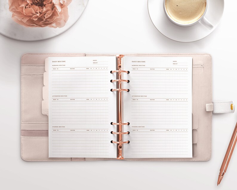 Minimal Daily Routine Printable Planner Morning, Afternoon, Night Time ...