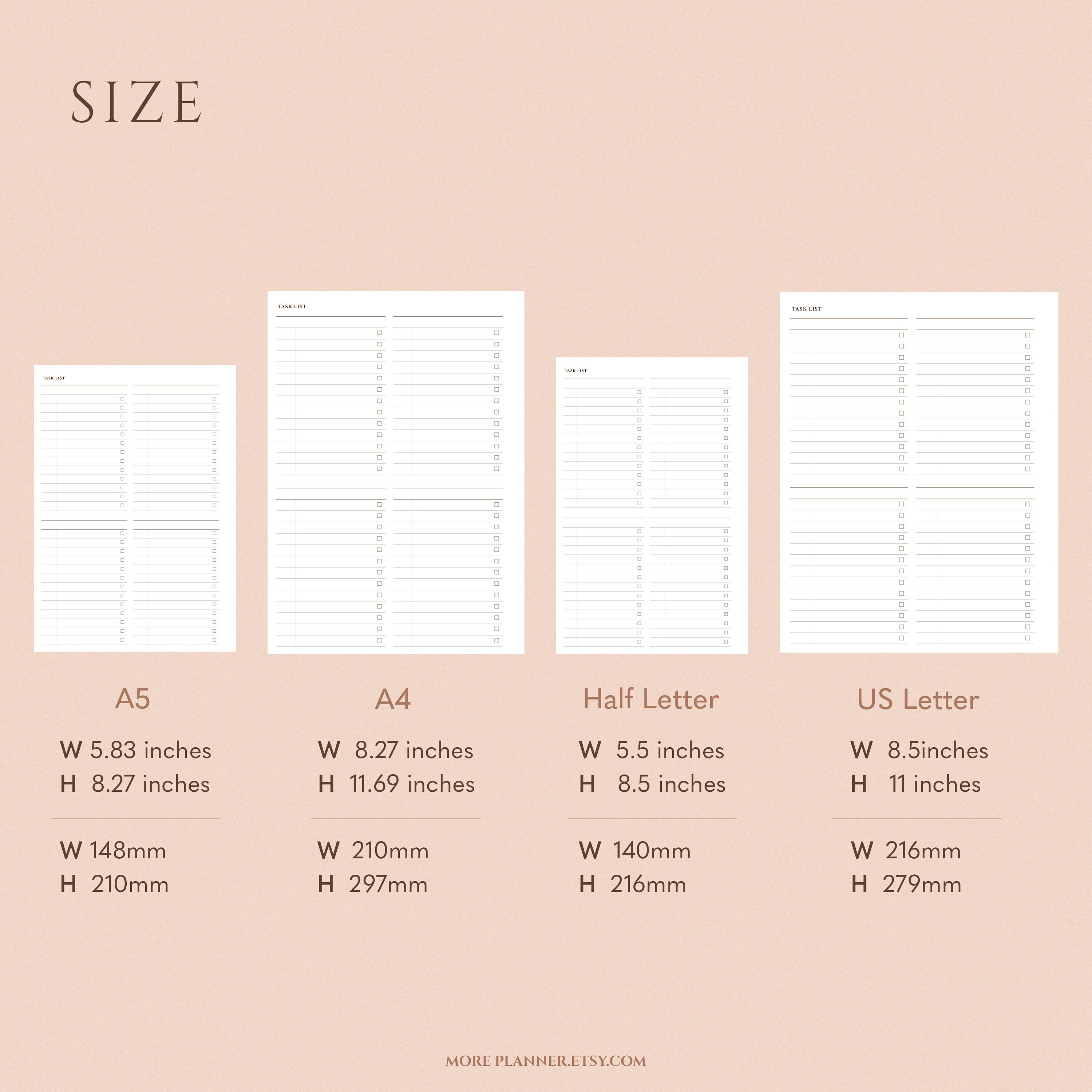 A5 Minimal Task List Printable Template Blank Checklist - Etsy Canada