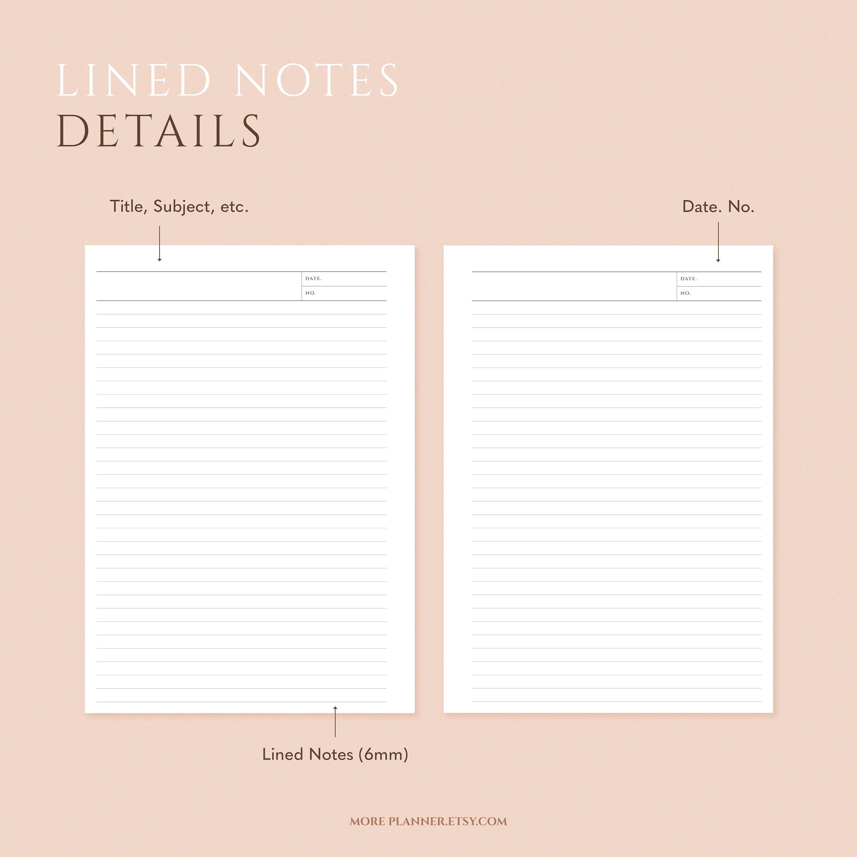 A5 Notes Paper Printable Template Minimal Note Taking Pages Basic Study ...