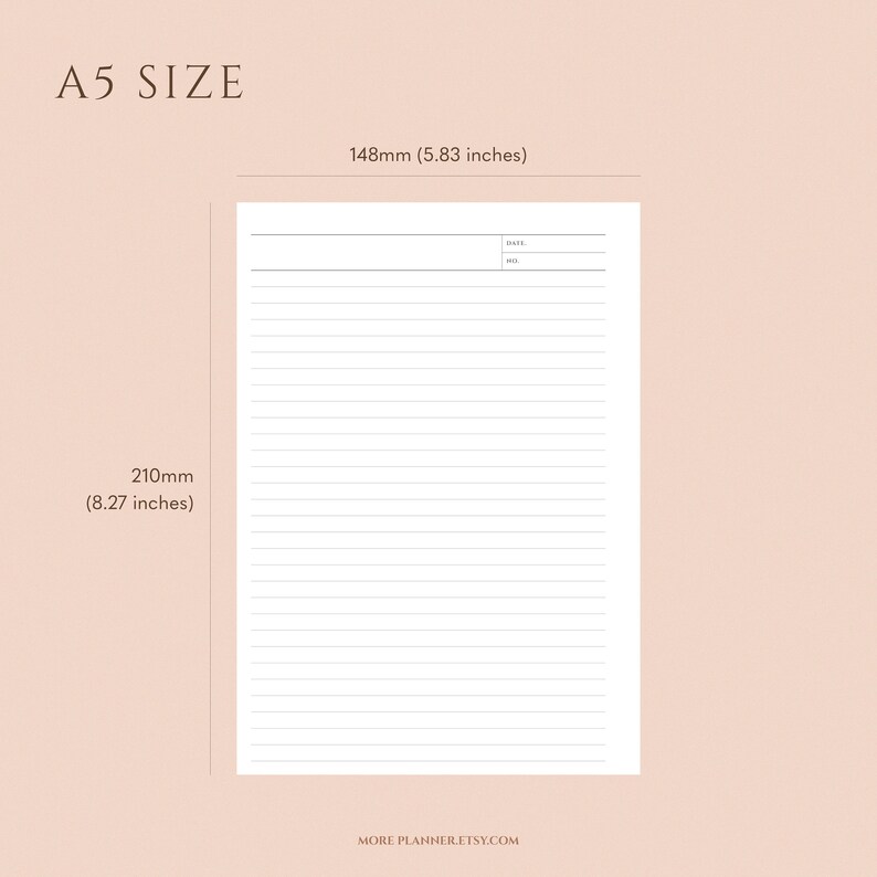 A5 Notes Paper Printable Template Minimal Note Taking Pages Basic Study ...