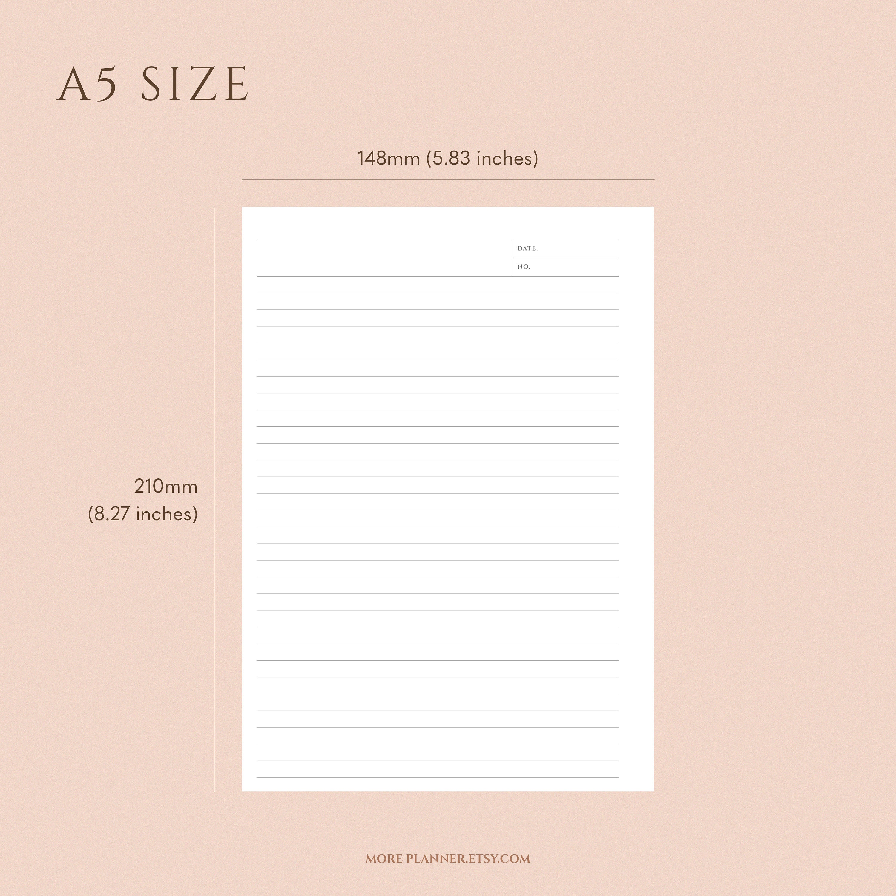A5 Notes Paper Printable Template Minimal Note Taking Pages Basic Study ...