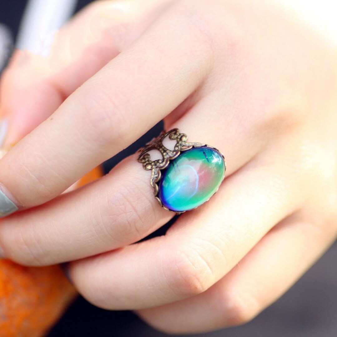 Mood Ring Color Changing Ring Oval Feeling Emotion - Etsy
